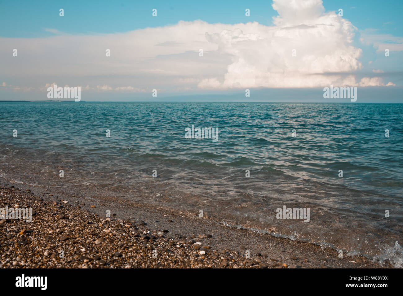Beautiful seascape. Shining blue water ripple background. Tropical ...
