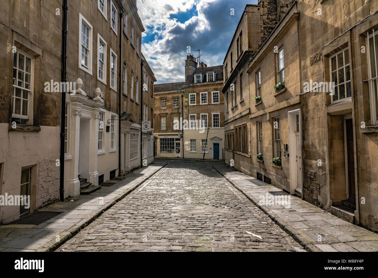Traditional street with historic architecture in Bath, England Stock ...