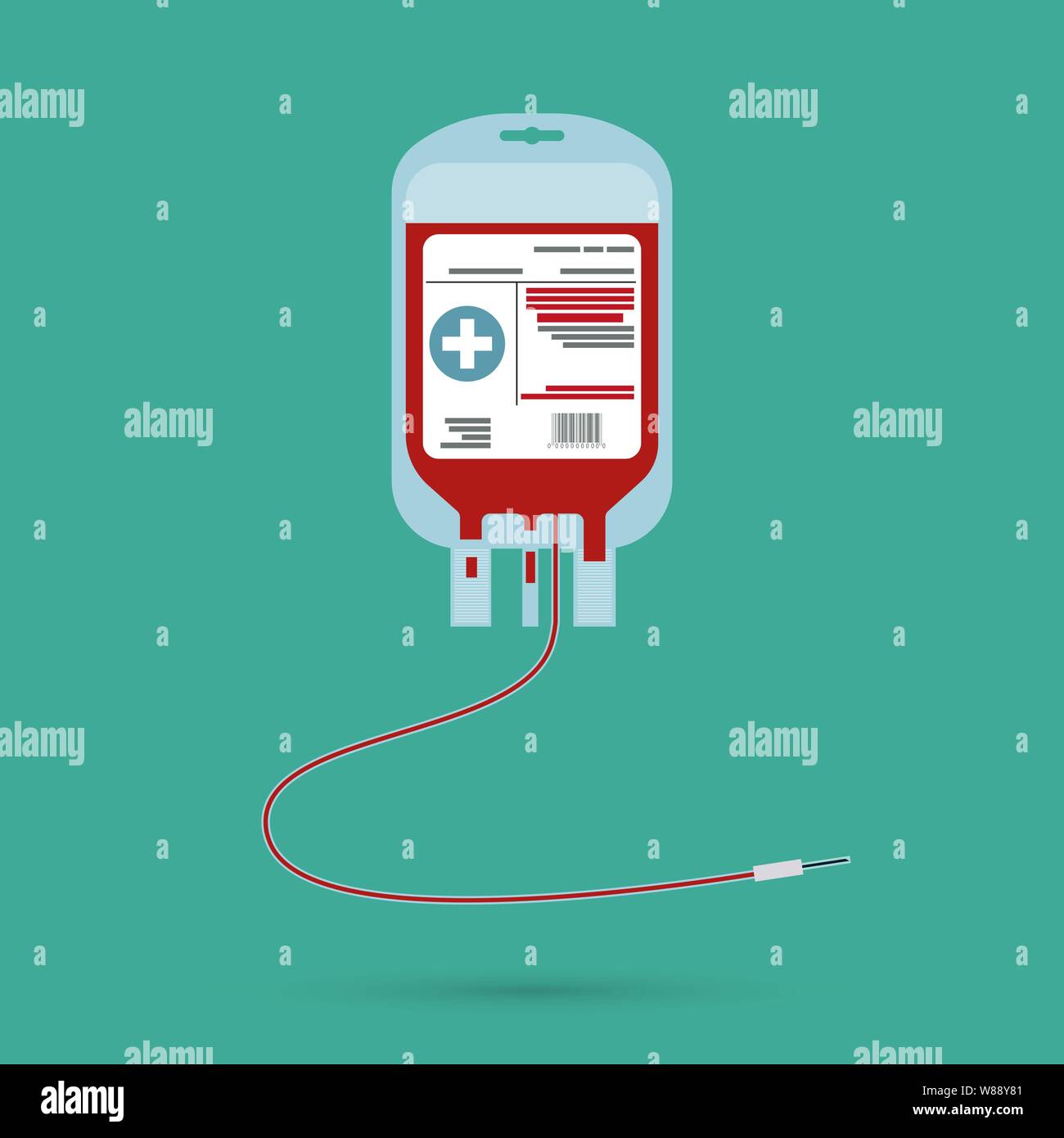 Blood bag, pack with donor hands isolated on white background. Blood ...