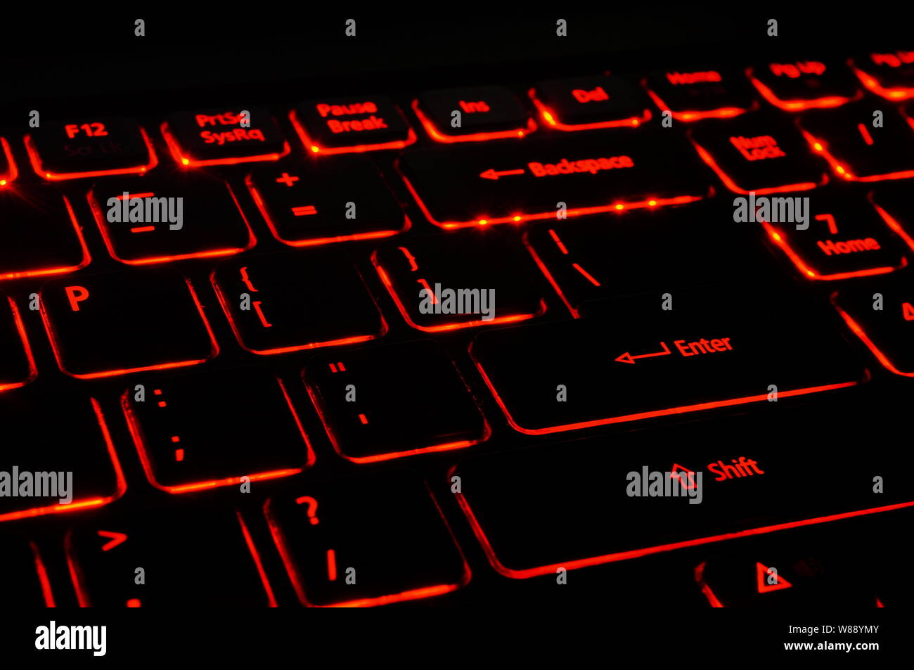 Laptop keyboard backlight red light hi-res stock photography and images ...