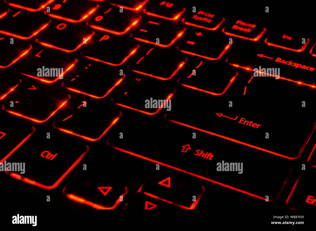 Laptop keyboard backlight red light hi-res stock photography and images ...