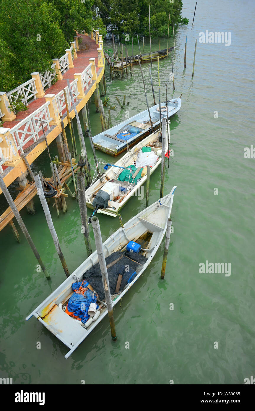 Boats park at jetty Stock Photo - Alamy