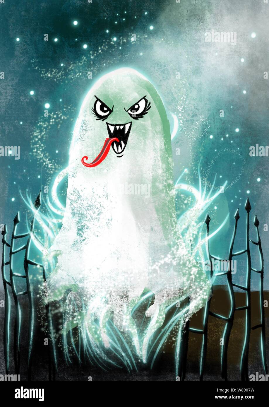 halloween ghost illustration Stock Photo - Alamy