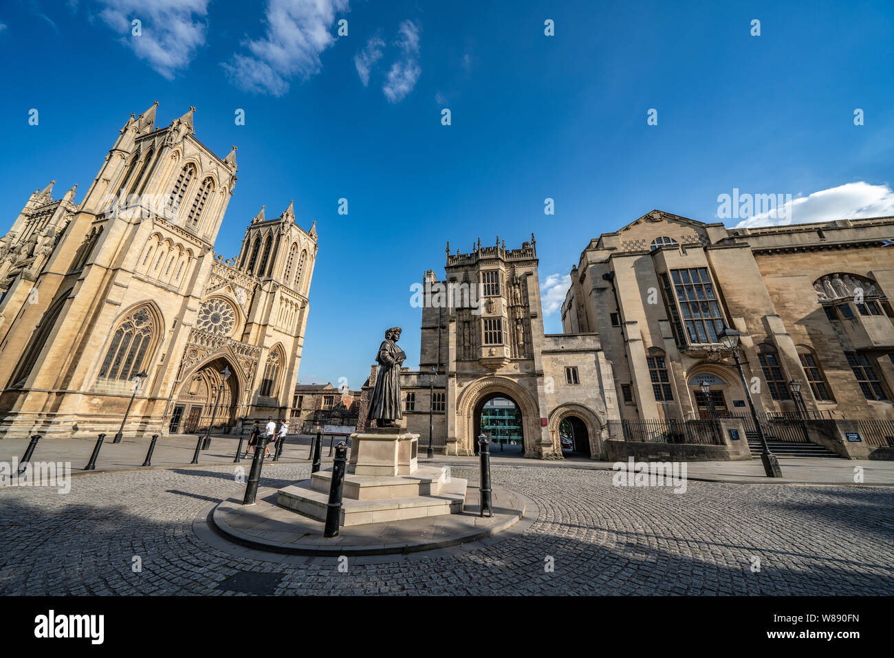 The Bristol Central Library and Cathedral buildings in the city centre ...