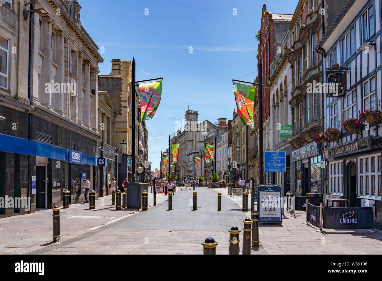 Cardiff town centre in Wales, UK Stock Photo - Alamy