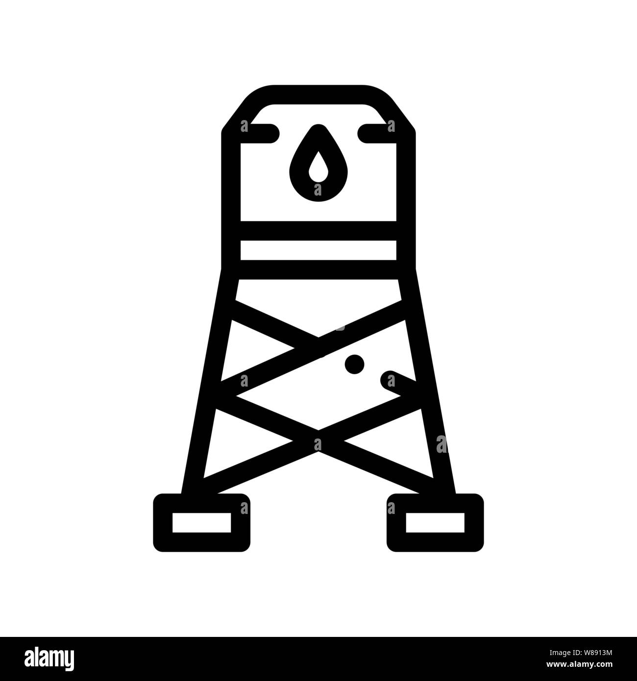 Water Cistern Tower Vector Sign Thin Line Icon Stock Vector Image & Art ...