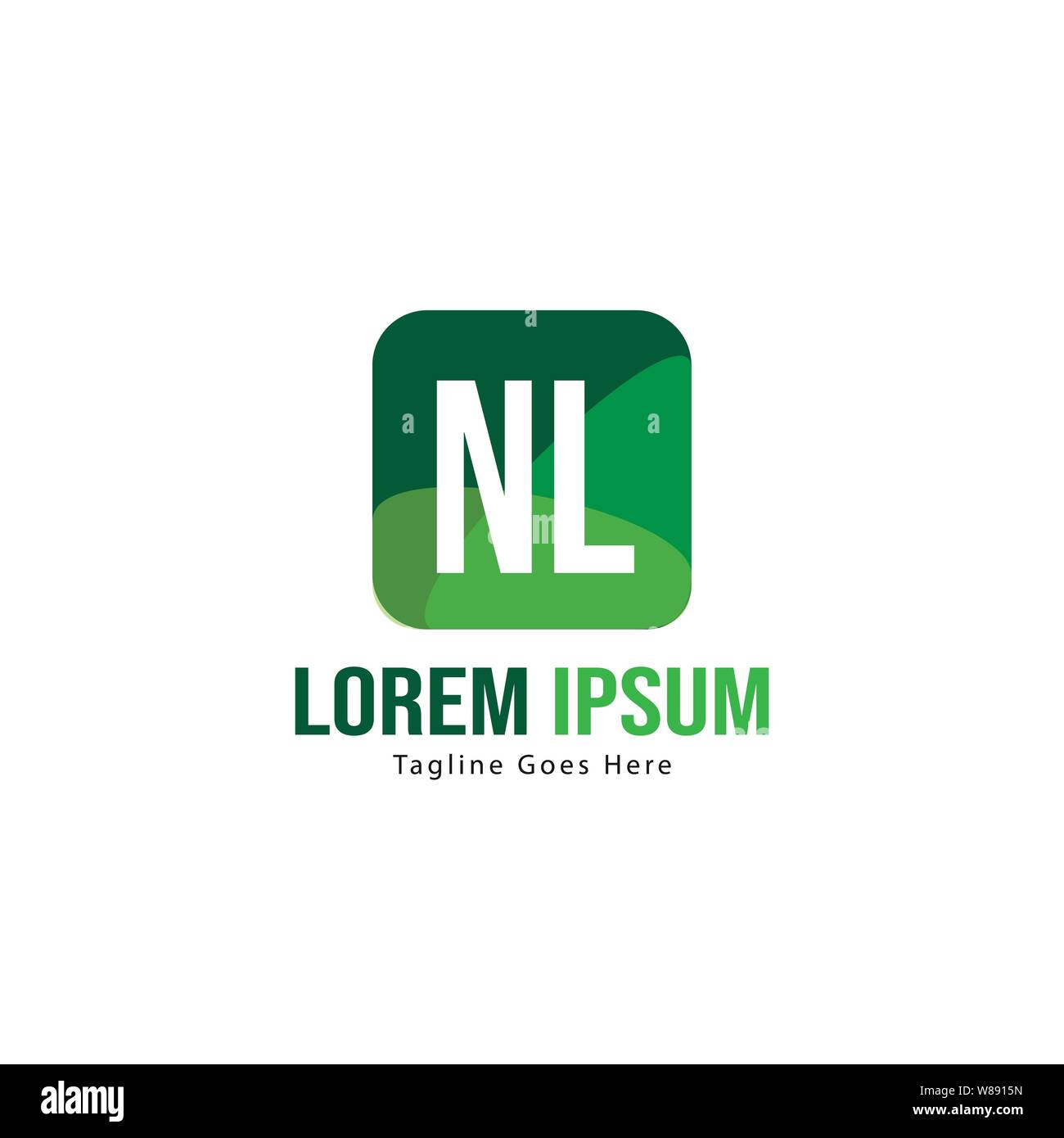 Initial NL logo template with modern frame. Minimalist NL letter logo ...