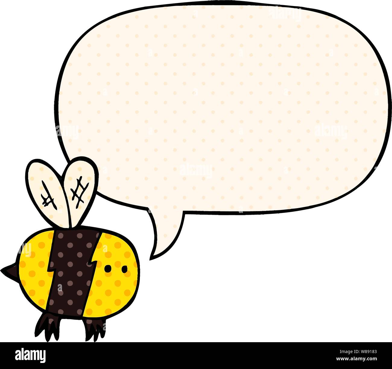 cartoon bee with speech bubble in comic book style Stock Vector Image ...