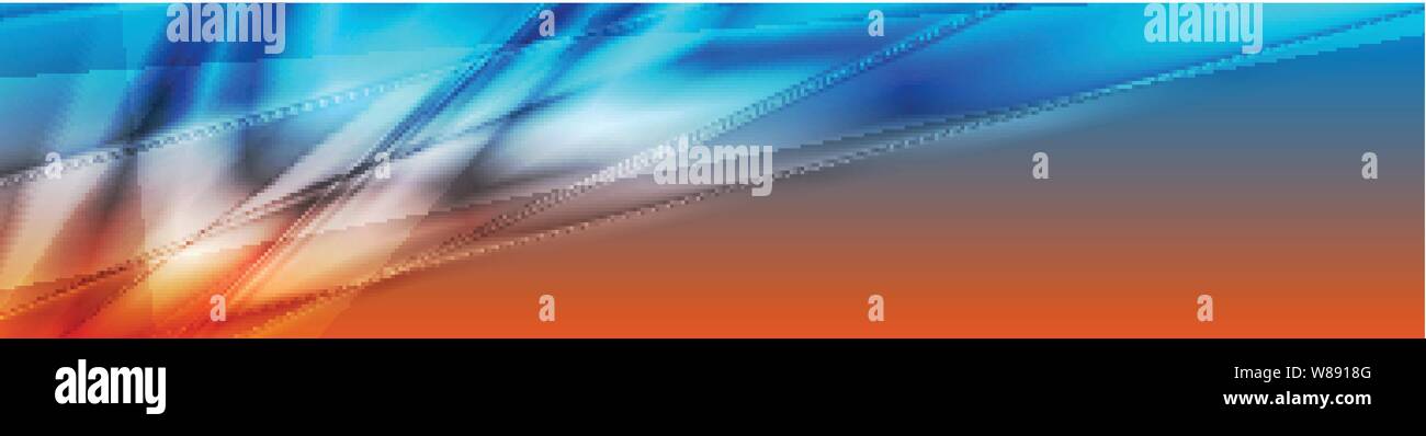 Blue and orange abstract glossy banner design. Bright vector background ...