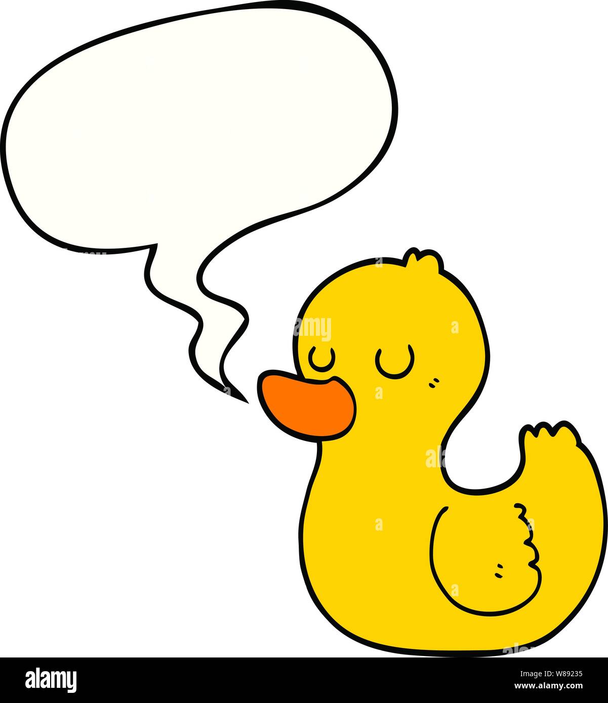cartoon duck with speech bubble Stock Vector Image & Art - Alamy