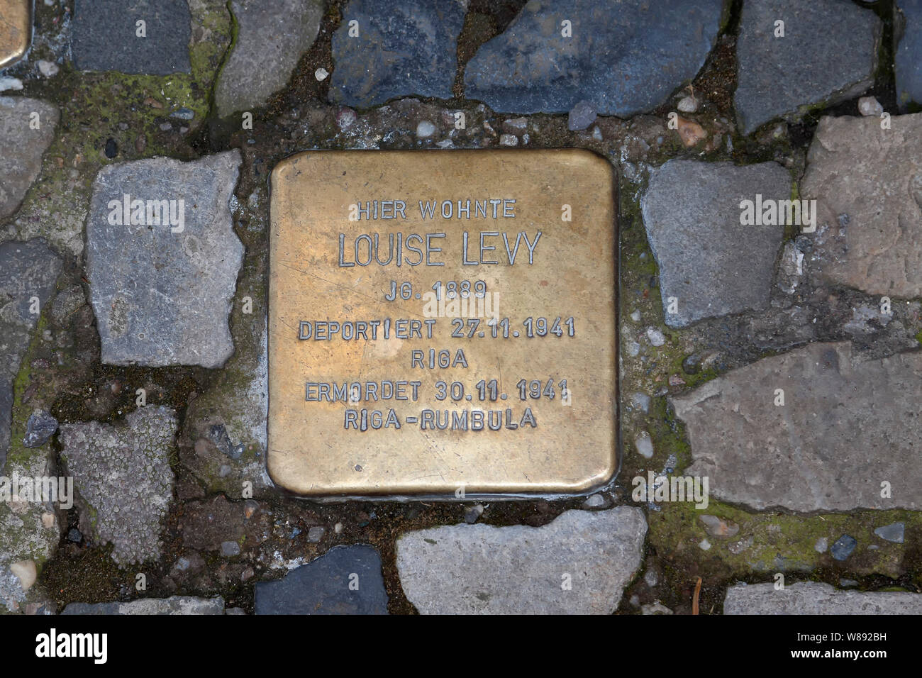 Stumbling stones in Berlin, Germany Stock Photo - Alamy