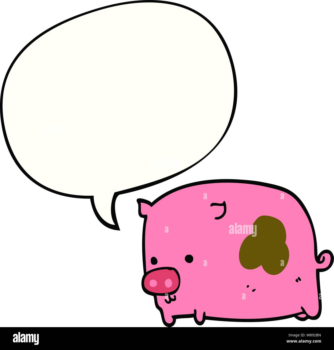 cartoon pig with speech bubble Stock Vector Image & Art - Alamy
