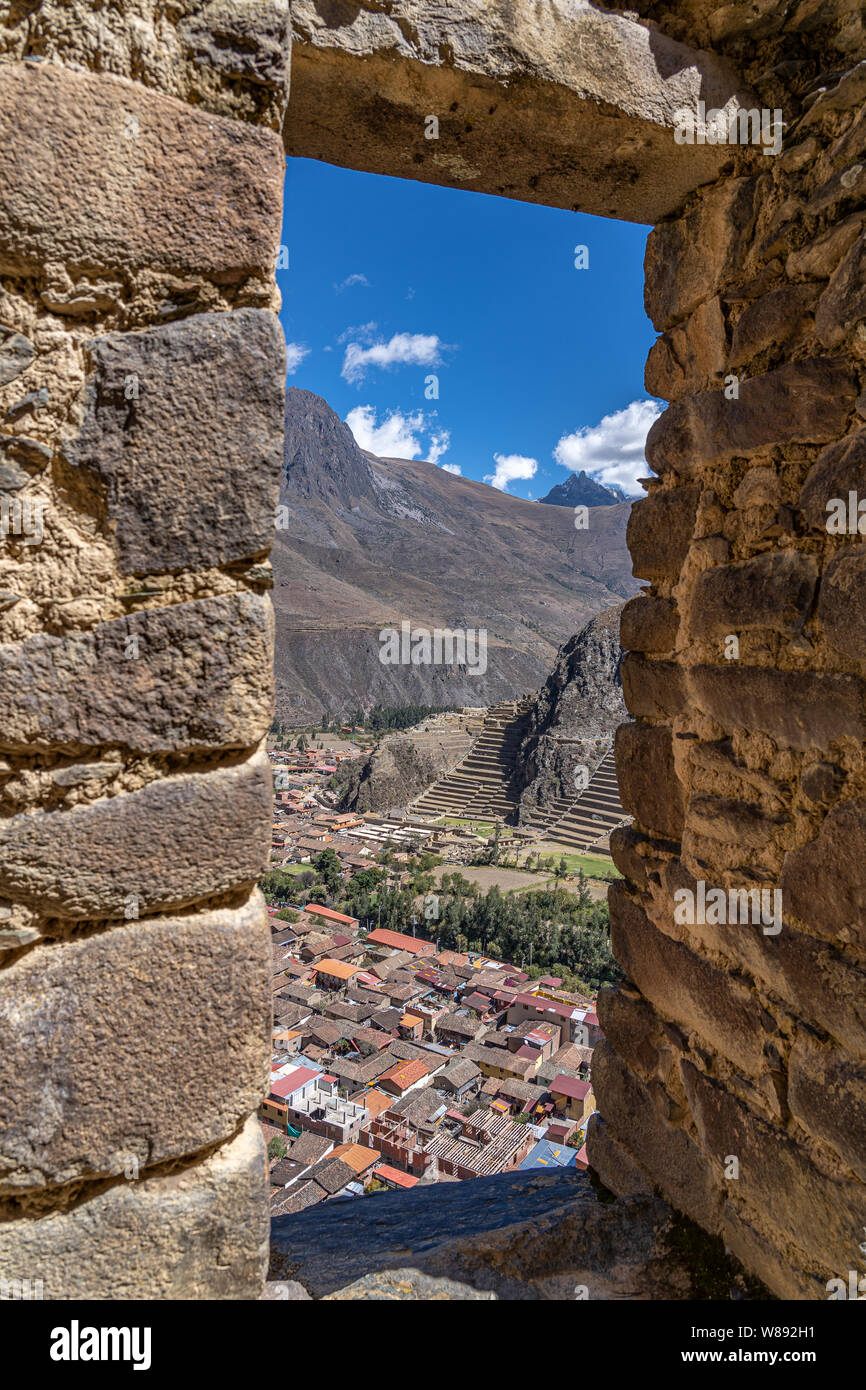 Window top view to Ollantaytambo Stock Photo - Alamy