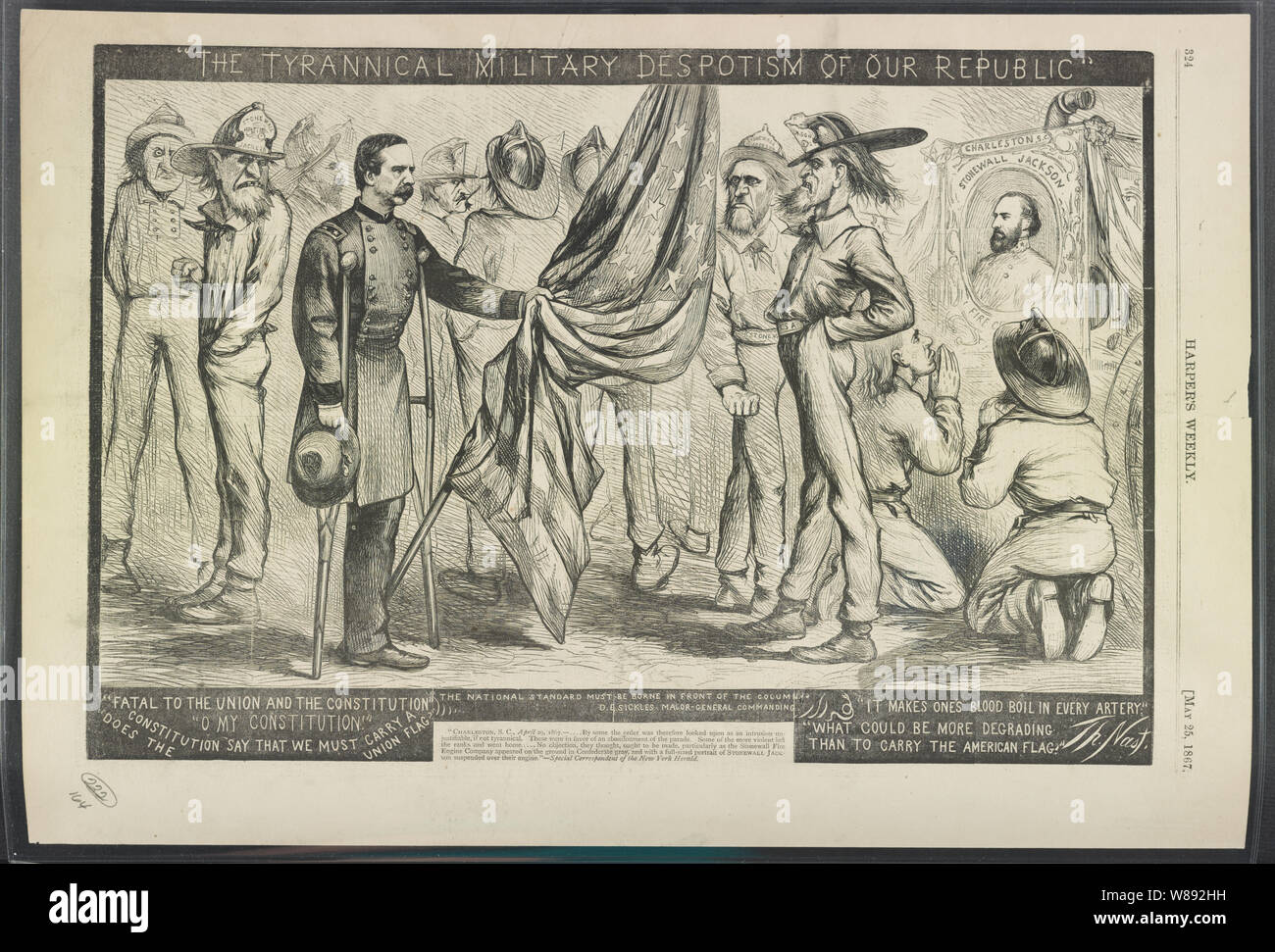 The tyrannical military despotism of our Republic / Th. Nast Stock ...