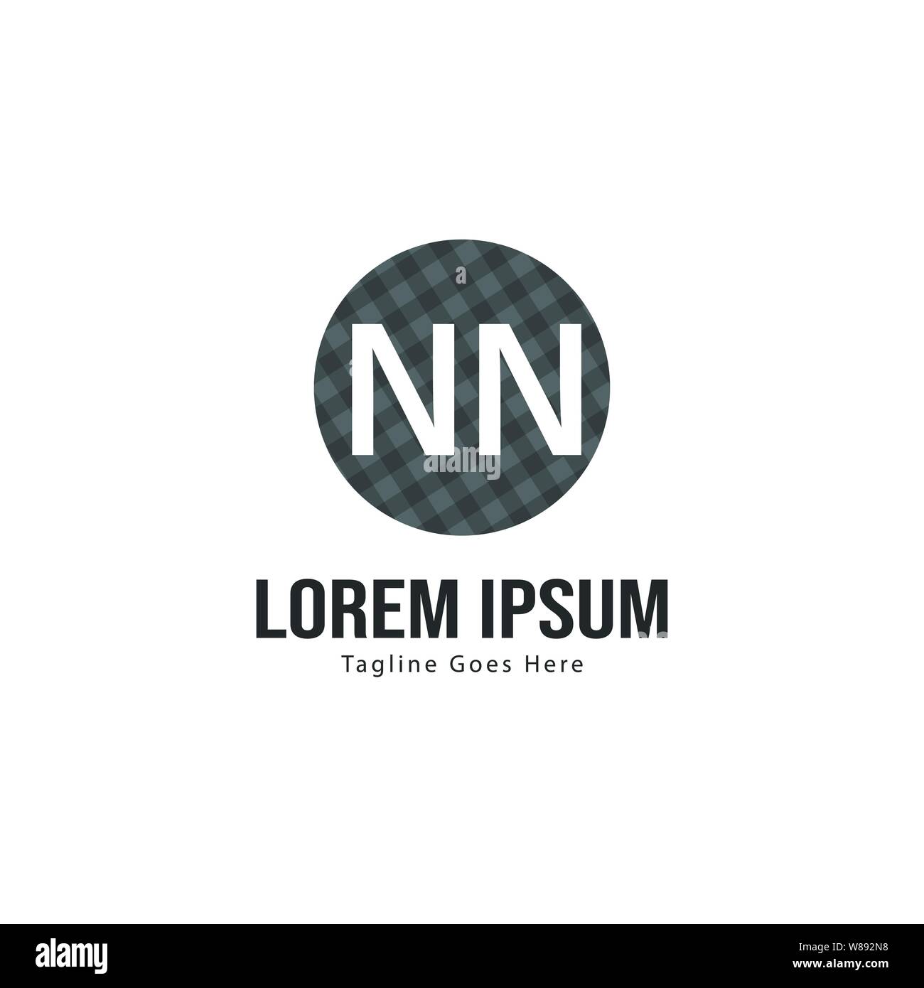 Initial NN logo template with modern frame. Minimalist NN letter logo ...