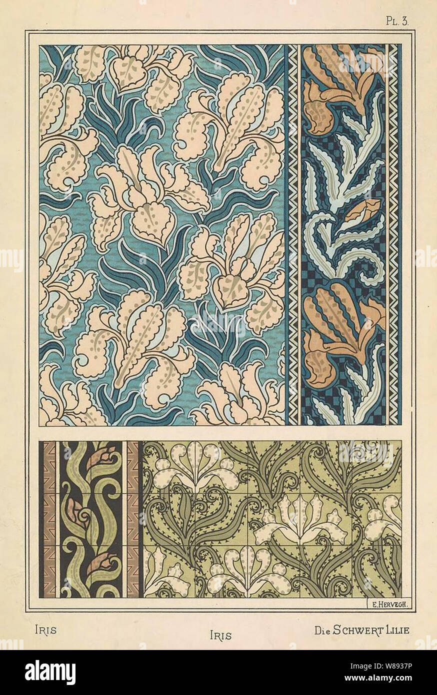 Art Nouveau style patterns sheet artwork Stock Photo - Alamy