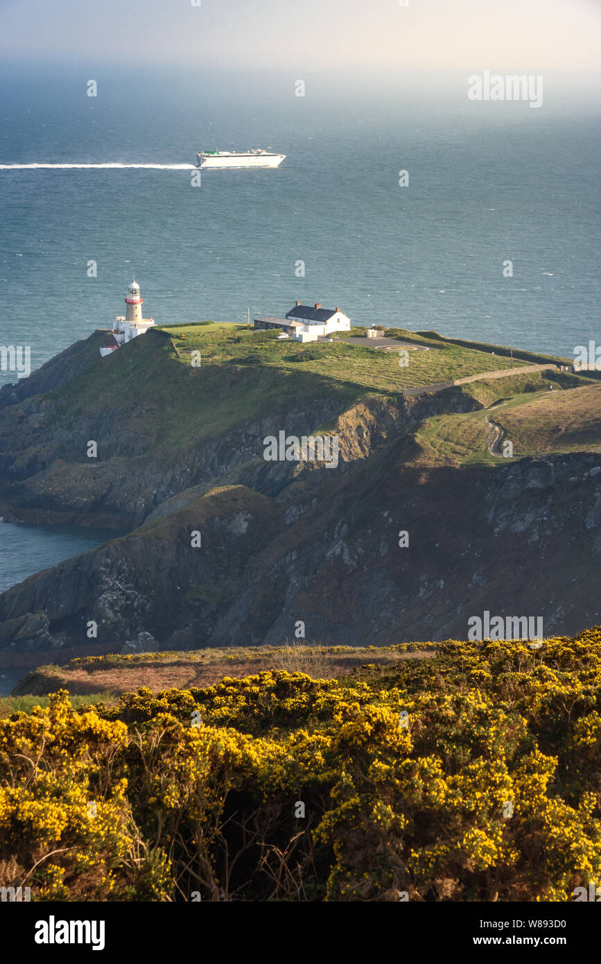 View of lighthouse from the Summit near Howth Dublin Stock Photo - Alamy