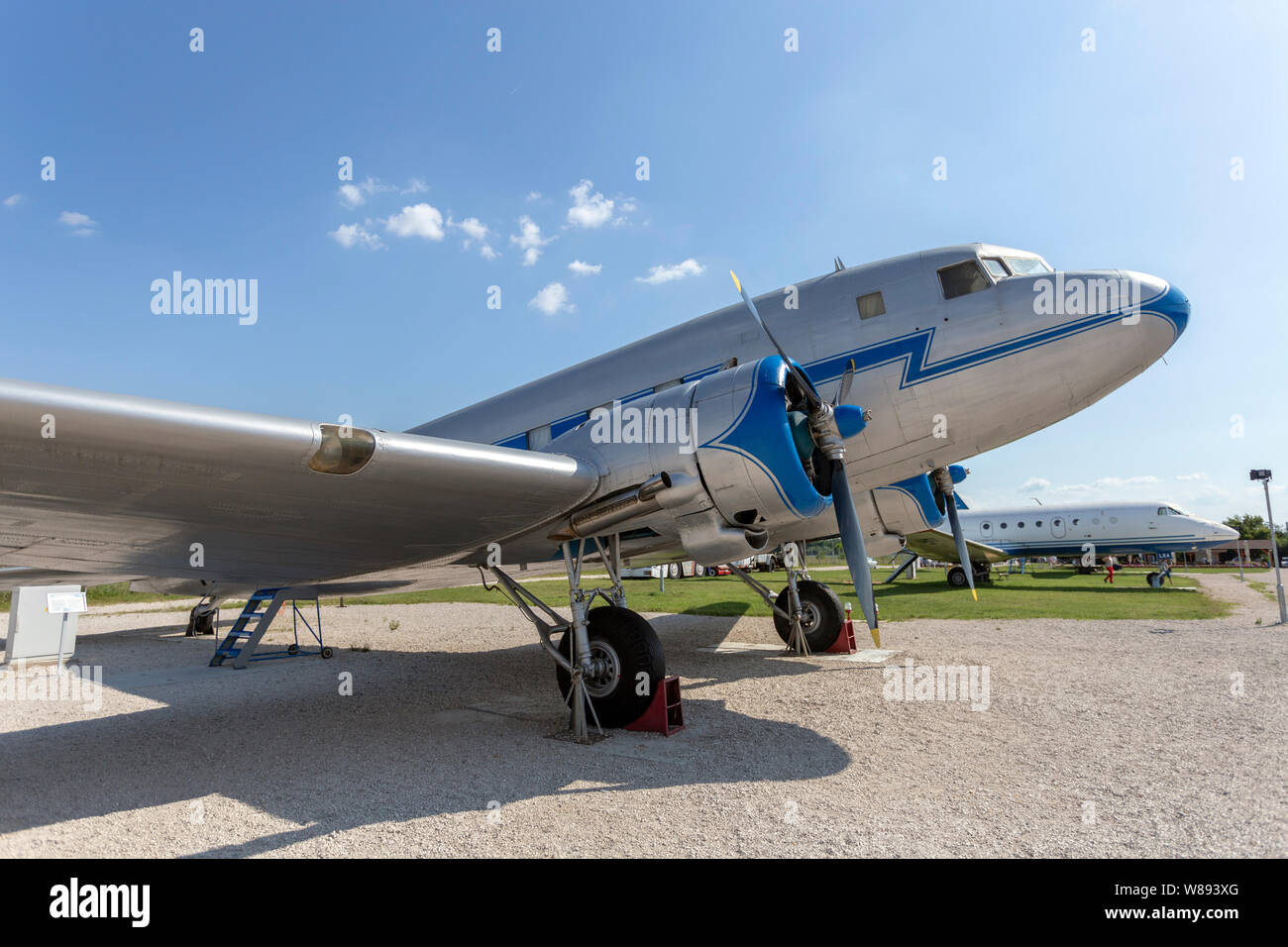 Old russian propeller airplane in an old airfield Stock Photo - Alamy