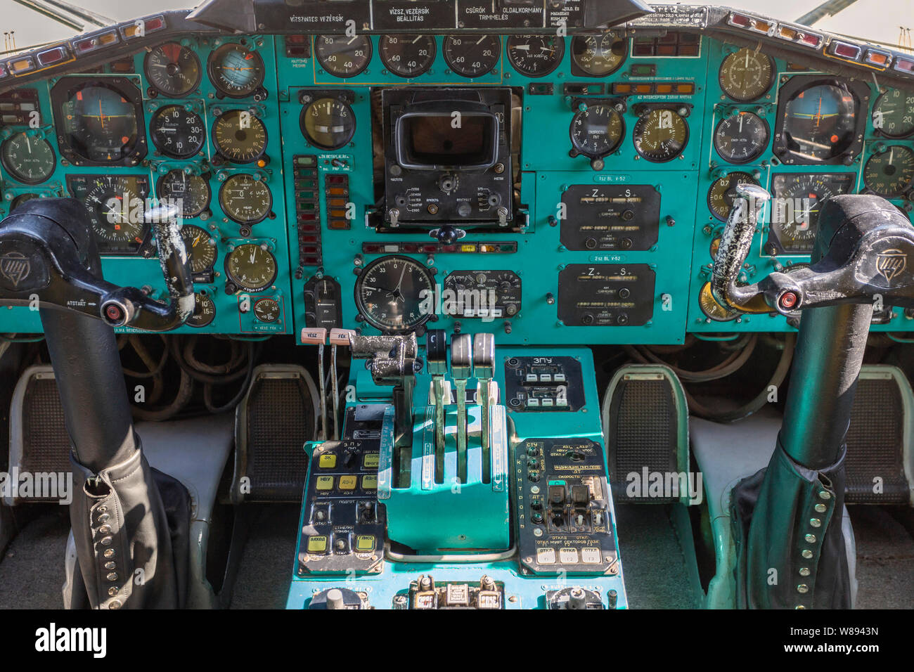 Instrument panel of an old russian airplane Stock Photo - Alamy