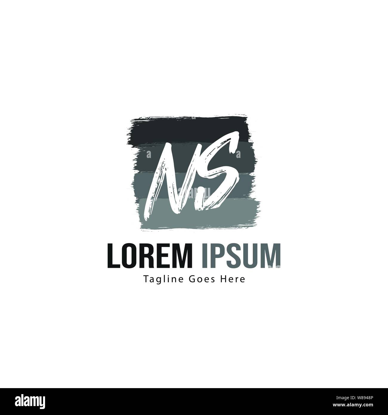 Initial NS logo template with modern frame. Minimalist NS letter logo ...