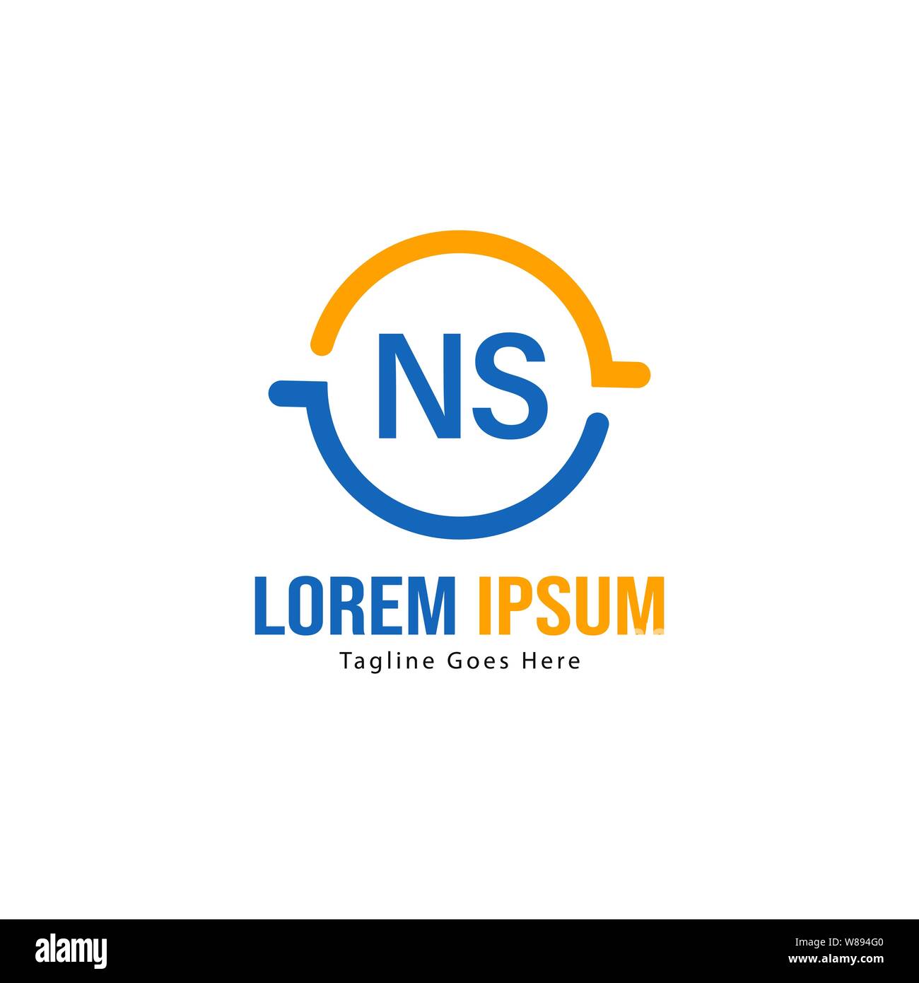 Initial NS logo template with modern frame. Minimalist NS letter logo ...