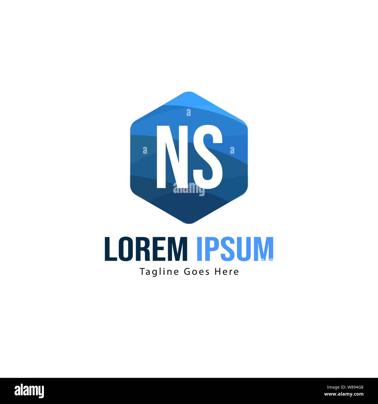 Initial NS logo template with modern frame. Minimalist NS letter logo ...