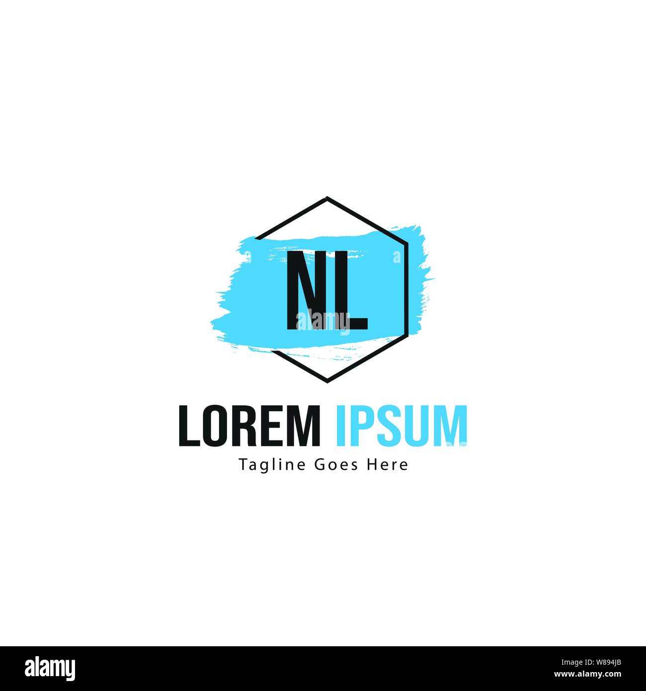 Initial NL logo template with modern frame. Minimalist NL letter logo ...