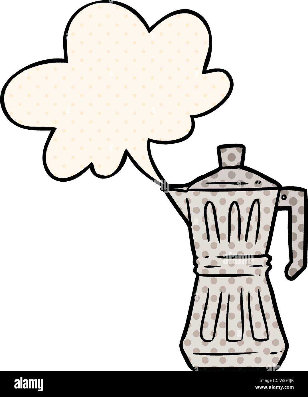 cartoon espresso maker with speech bubble in comic book style Stock ...