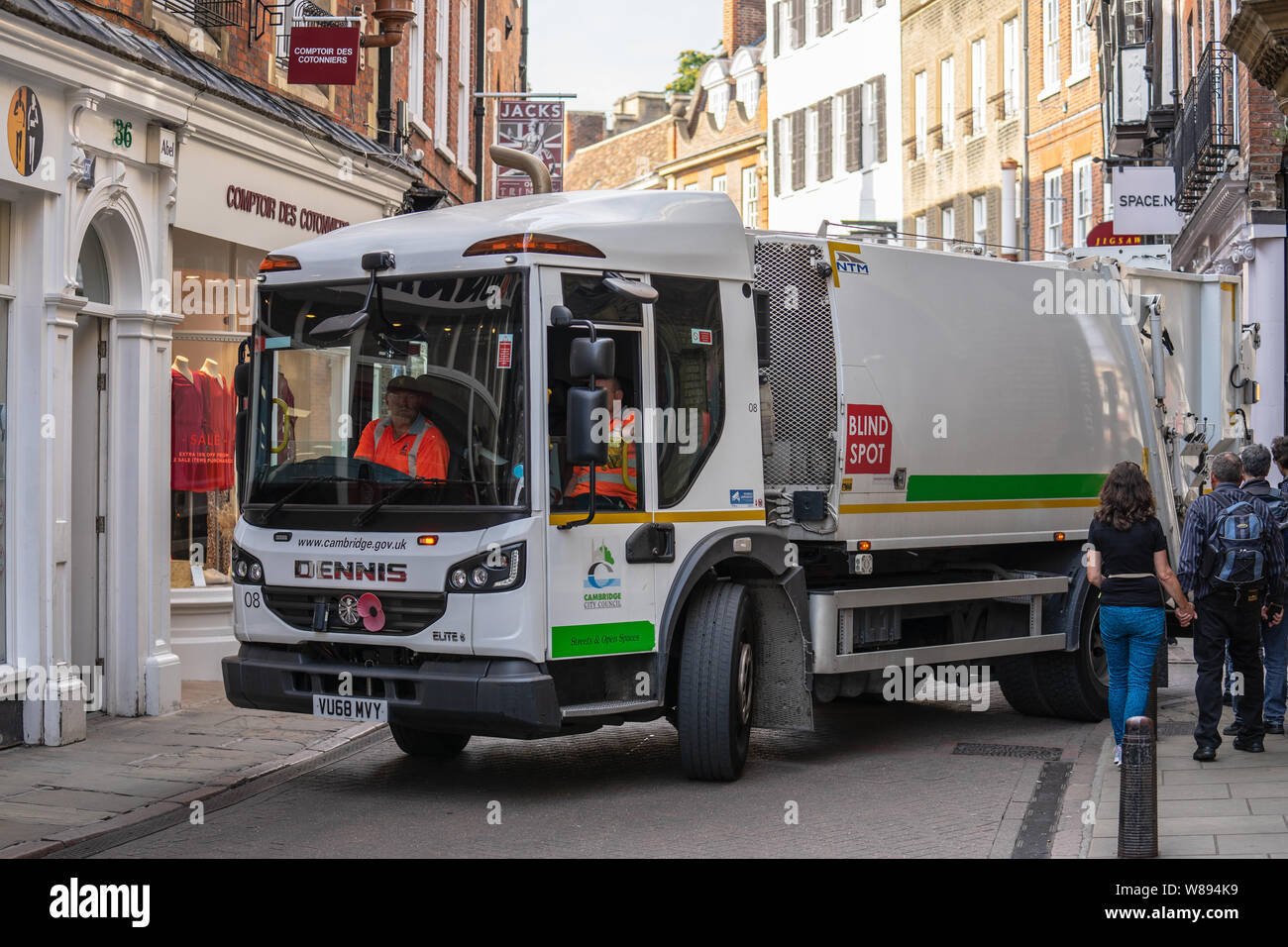 Cambridge, UK, August 1, 2019. Recyclable Waste Collection Vehicle ...