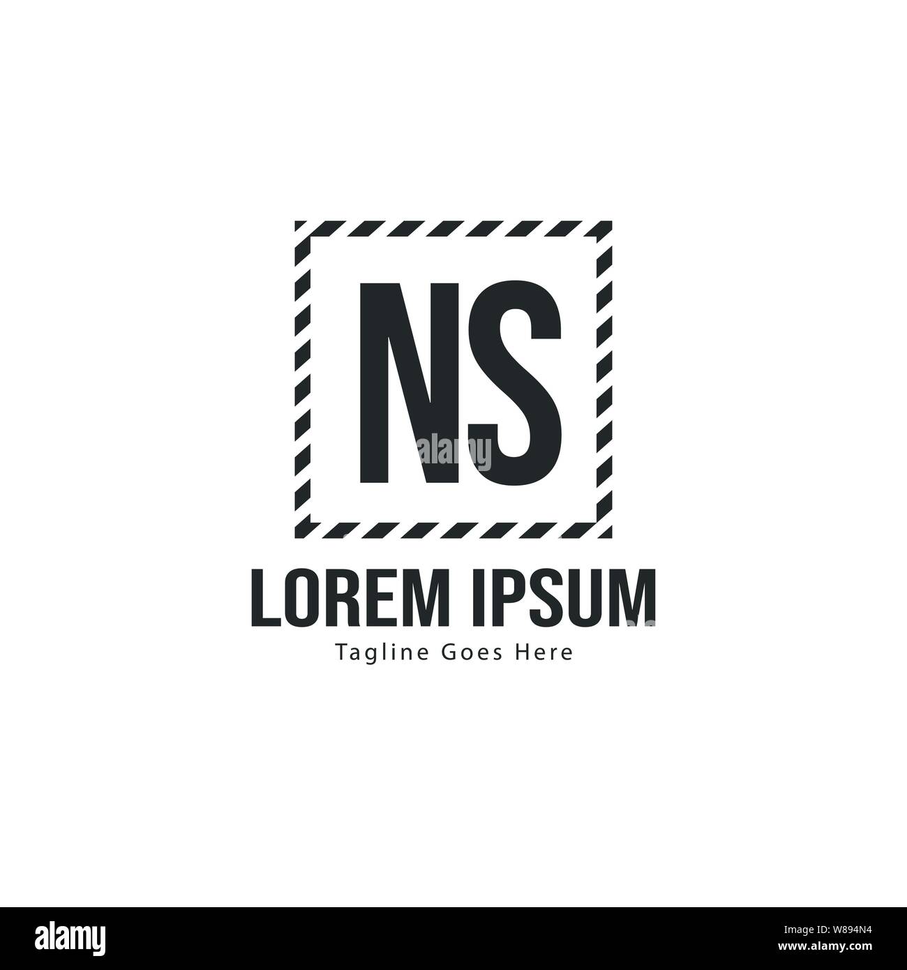 Initial NS logo template with modern frame. Minimalist NS letter logo ...