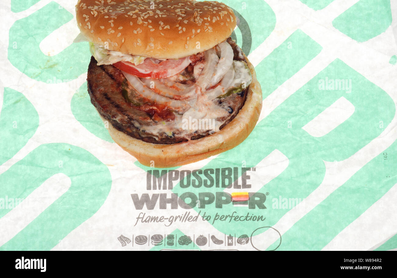 Impossible Whopper from Burger King, a vegetarian plant based burger ...