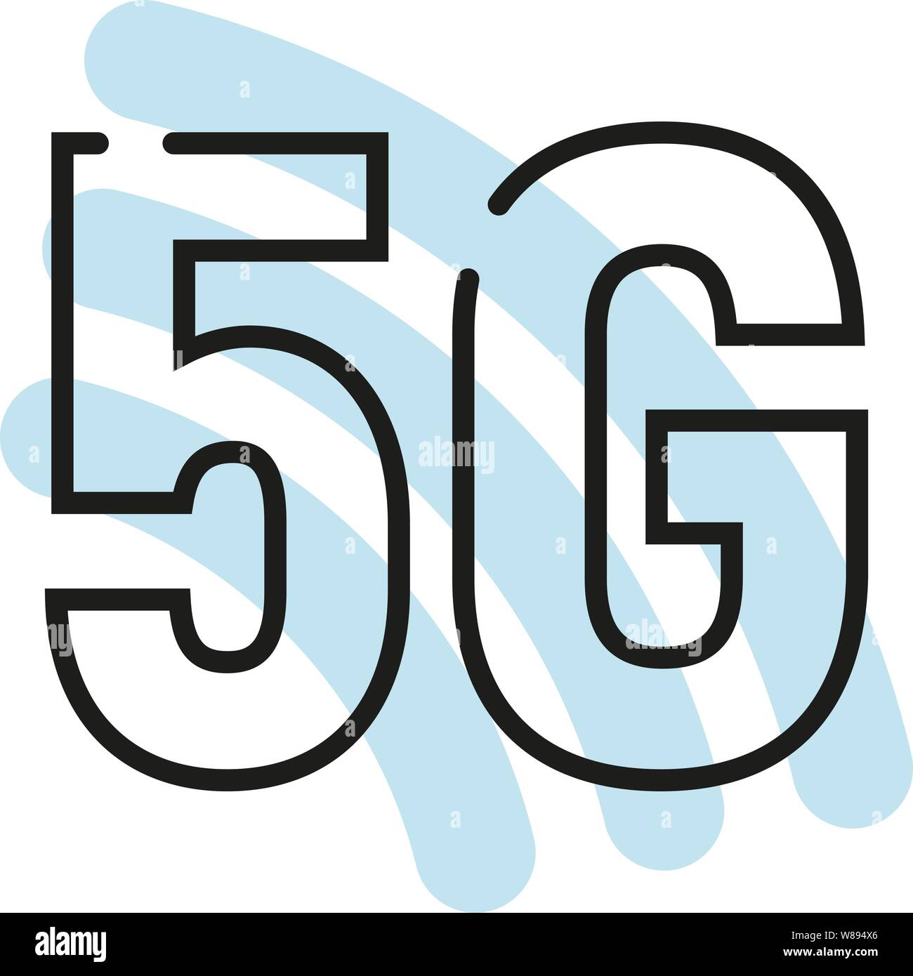 Vector tech icon wifi 5G sign. Internet 5G sign in flat minimalism ...