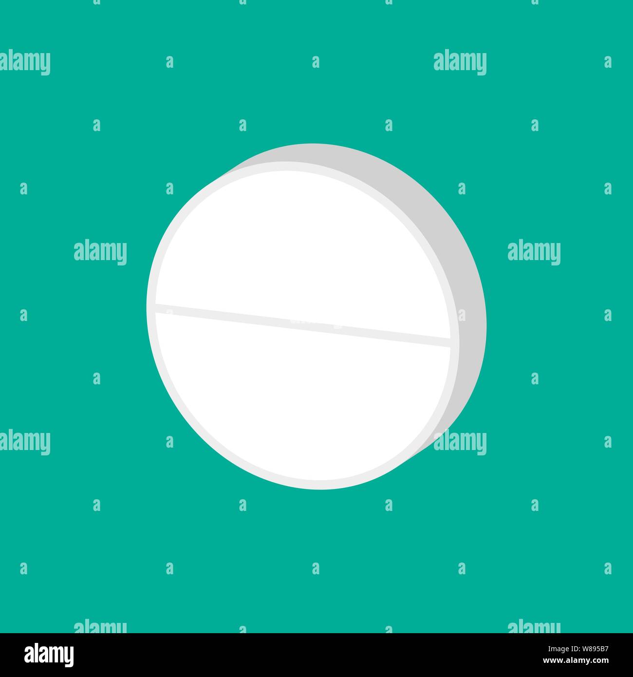 White pill icon. Vector illustration in flat isometric 3D style Stock ...