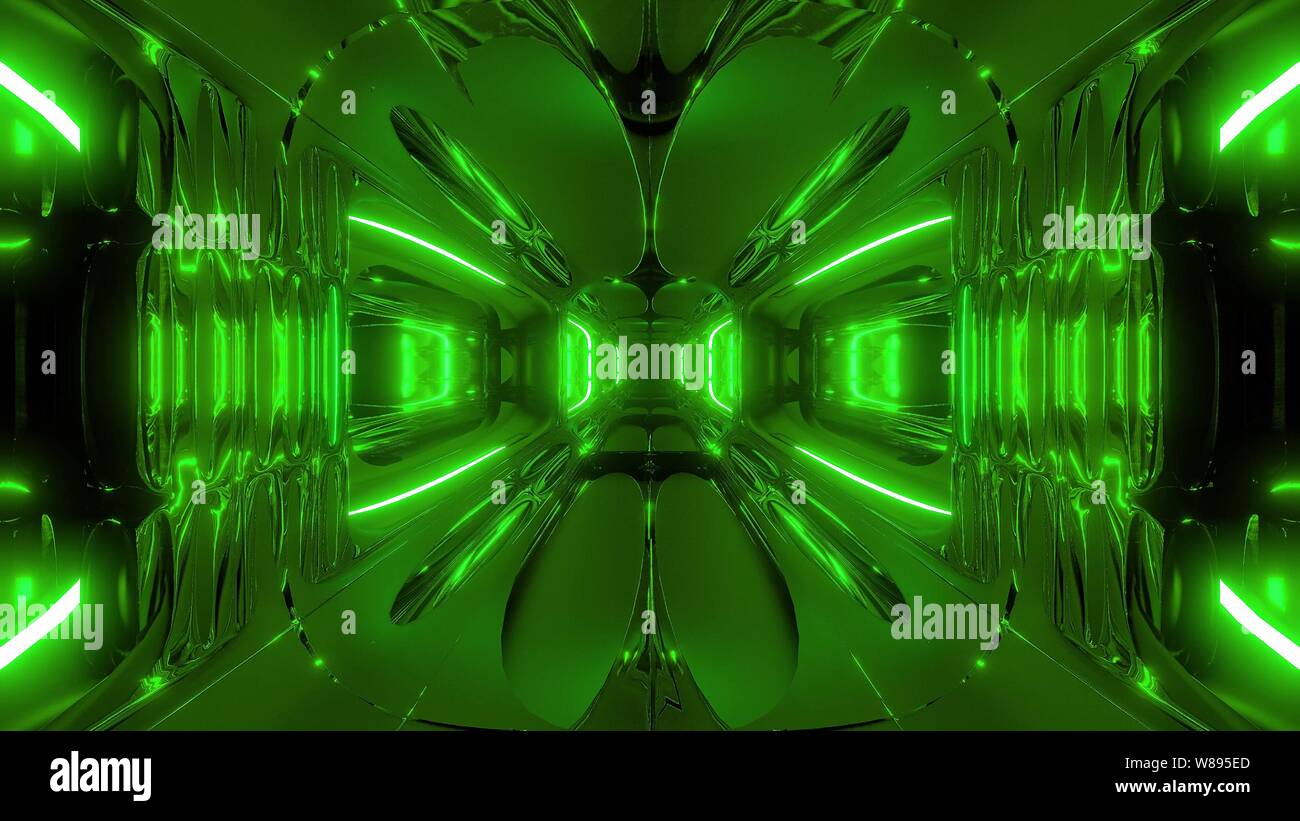 alien ship corridor tunnel wallpaper 3d rendering 3d illustration Stock ...