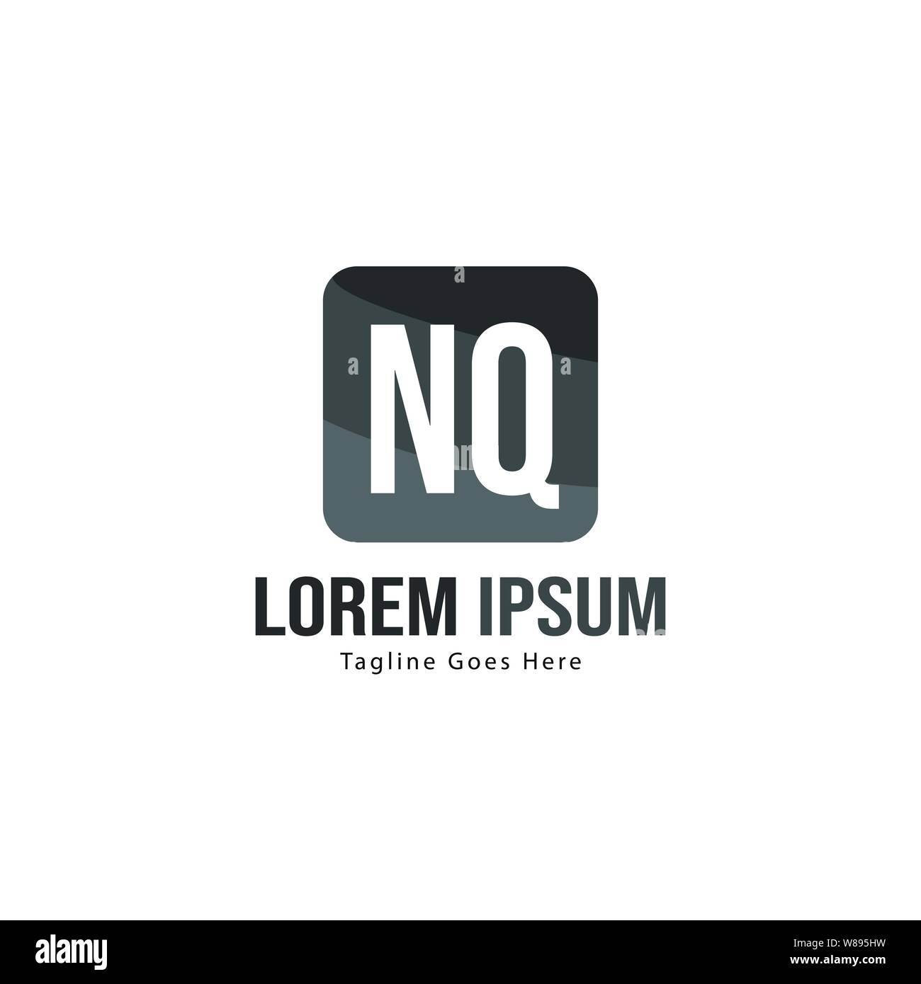 Initial NQ logo template with modern frame. Minimalist NQ letter logo ...
