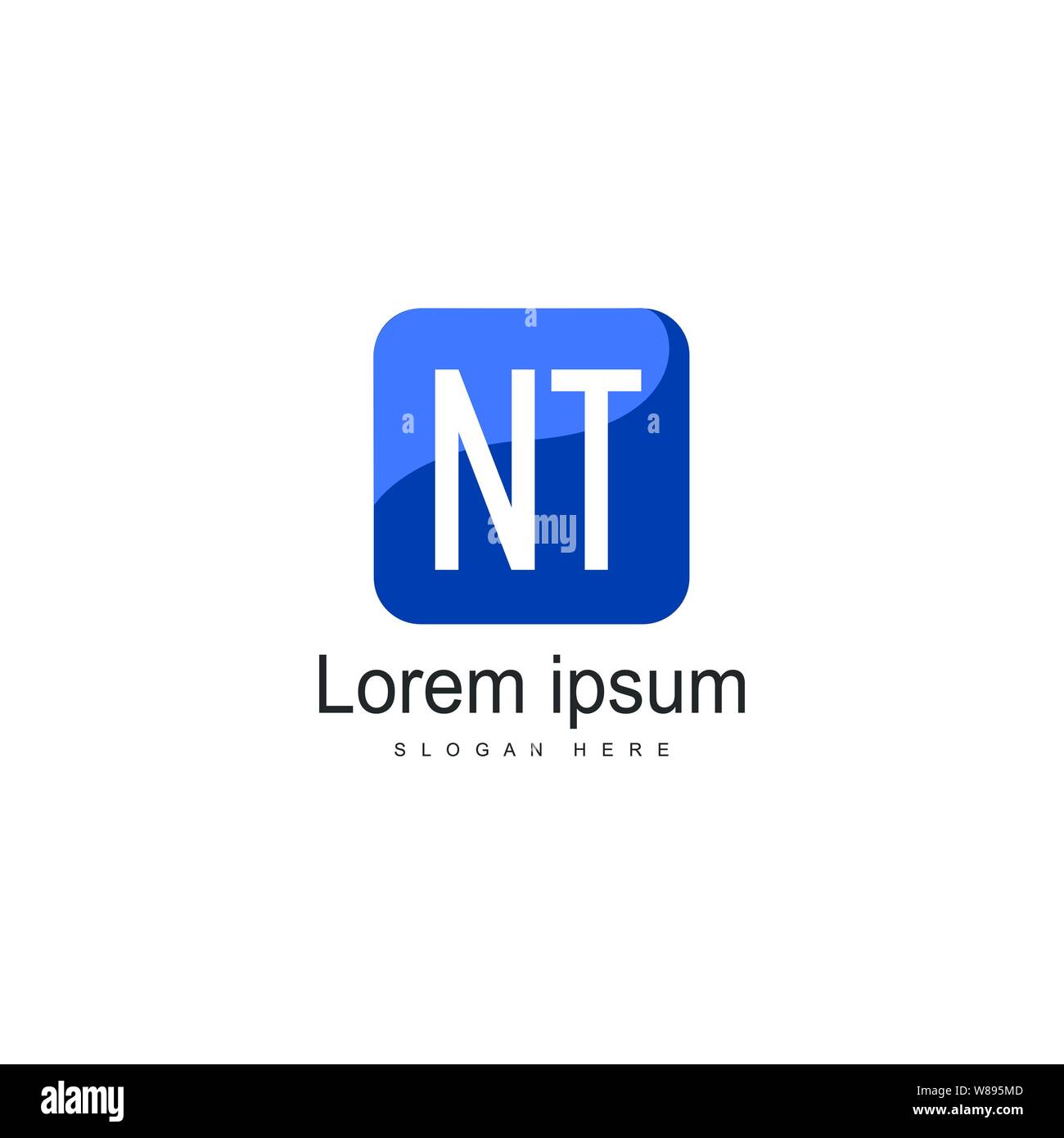 Initial NT logo template with modern frame. Minimalist NT letter logo ...
