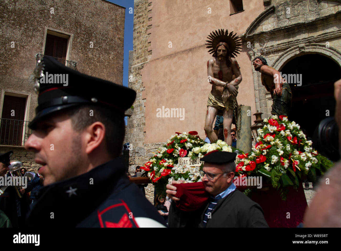 Carabiniere police officer stands on guard as Good Friday Procession ...