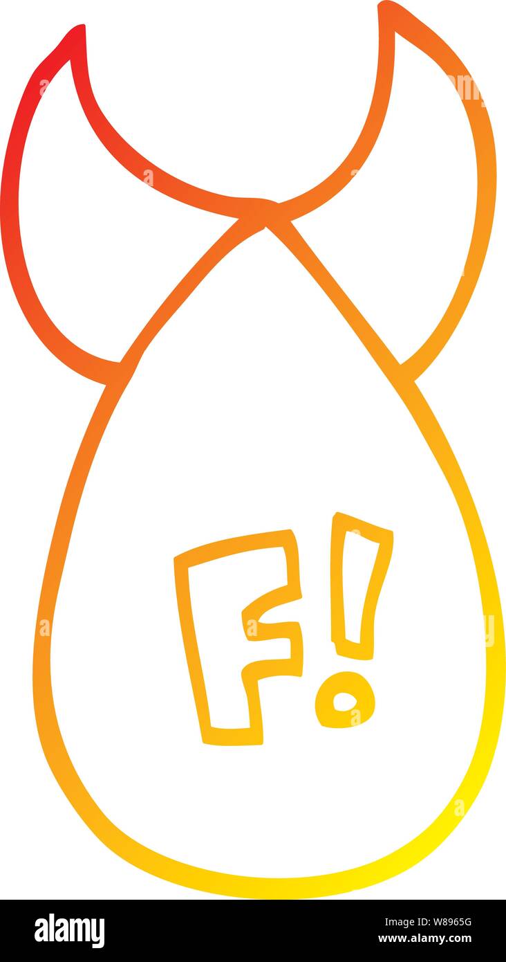 warm gradient line drawing of a cartoon atomic bomb Stock Vector Image ...