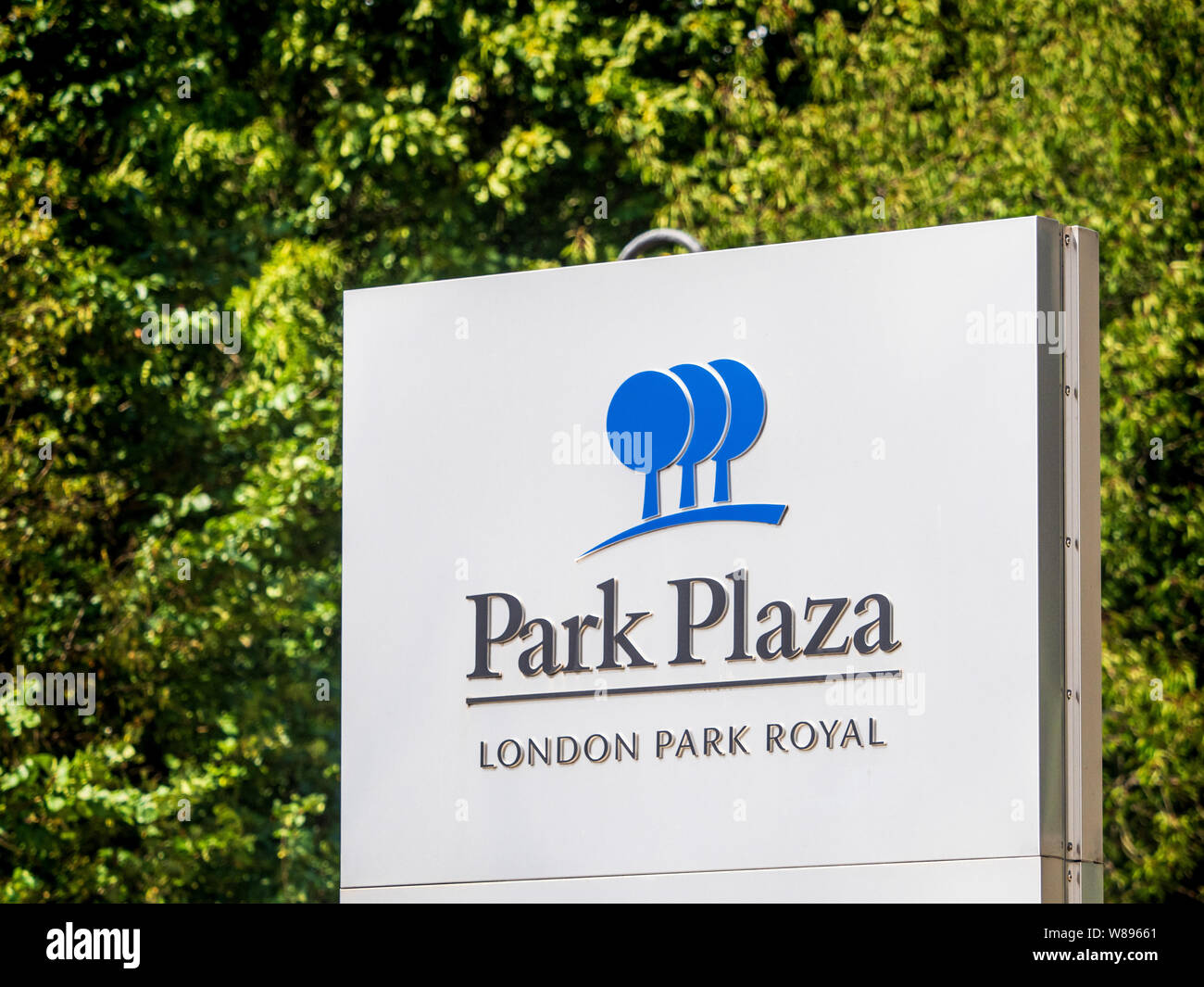 Park Plaza London Park Royal. Signs outside the London Park Plaza hotel ...