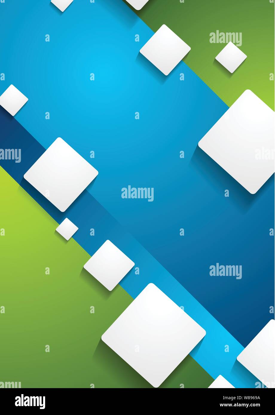 Colorful tech geometric abstract background with squares. Vector design ...