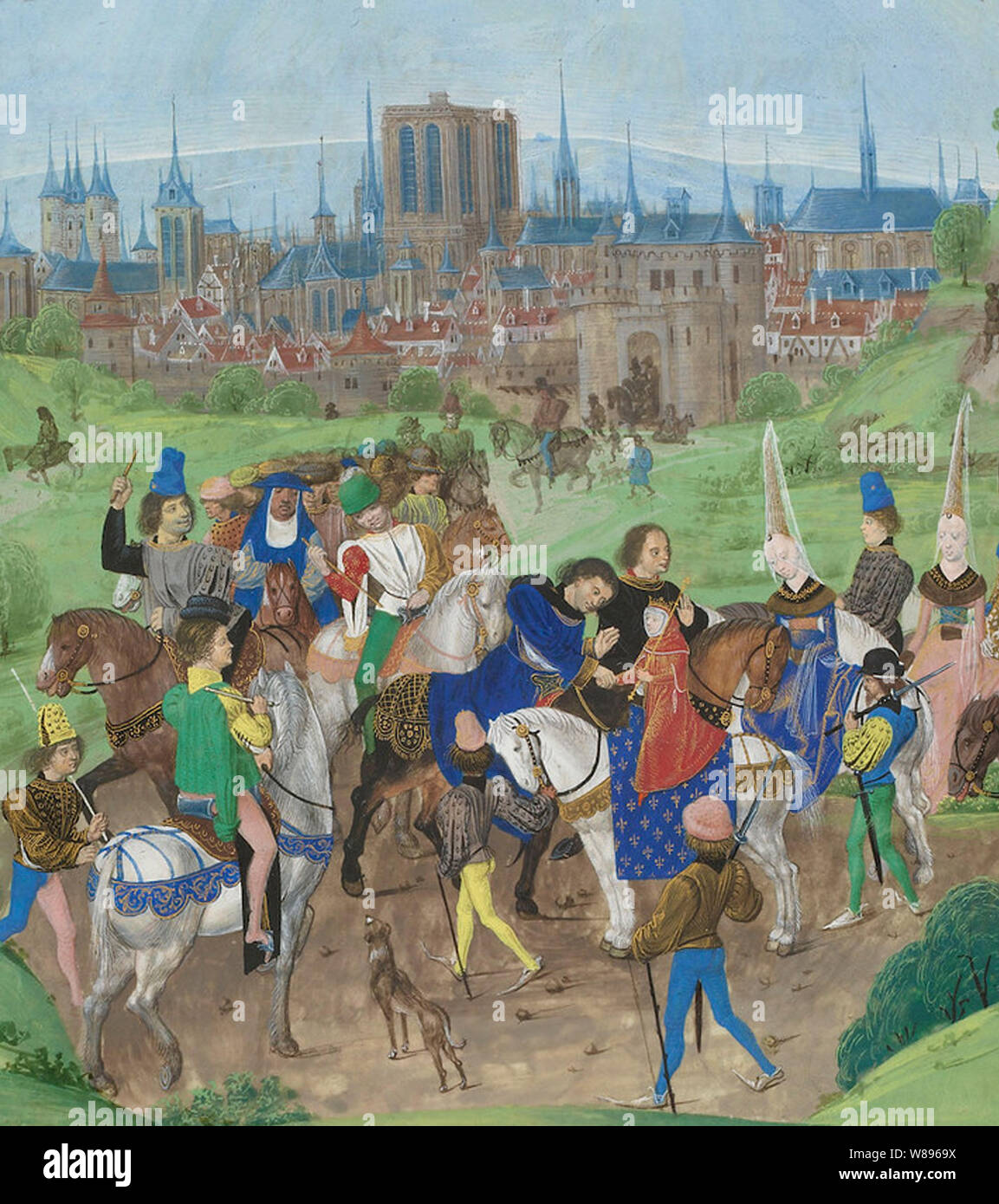 Medieval parade in front of town Stock Photo - Alamy