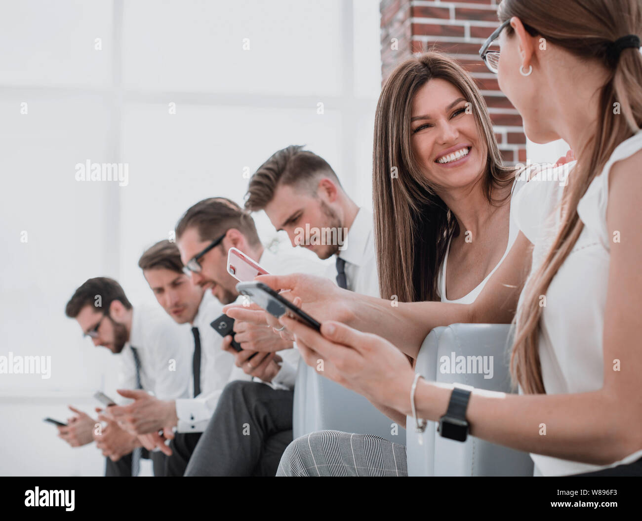 Employee interview texting hi-res stock photography and images - Alamy