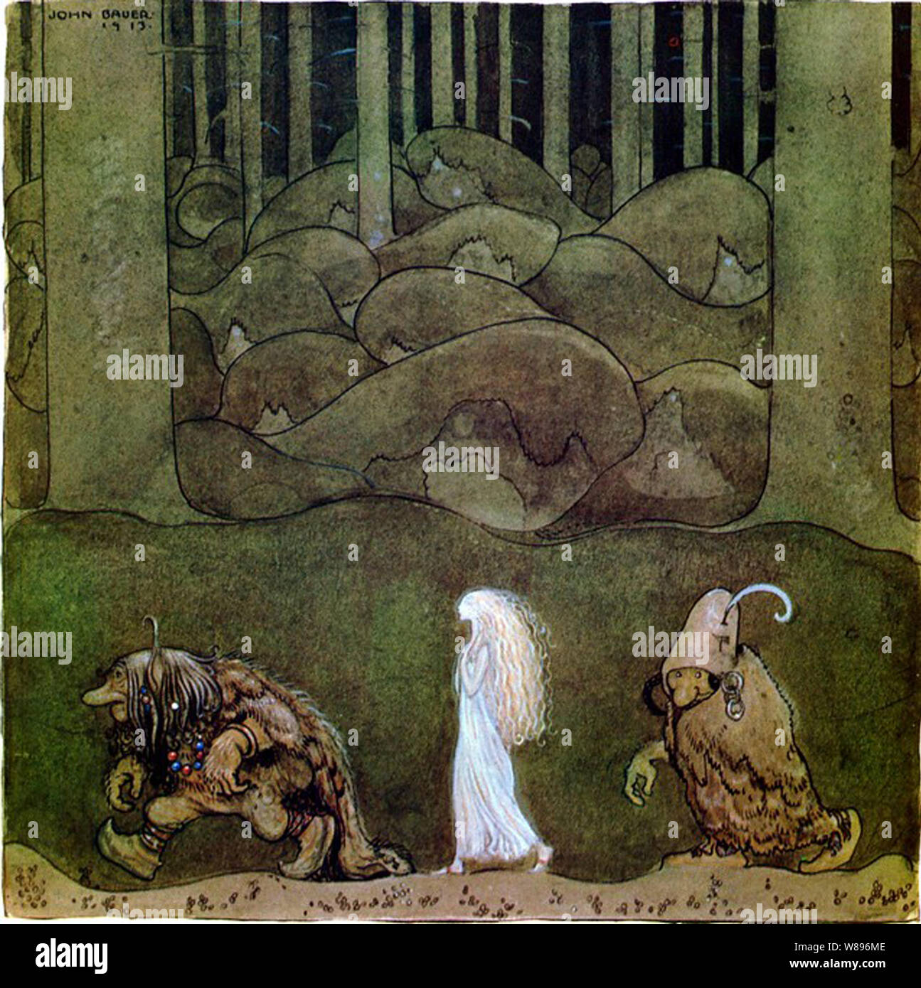 John Bauer vintage illustration art Stock Photo - Alamy