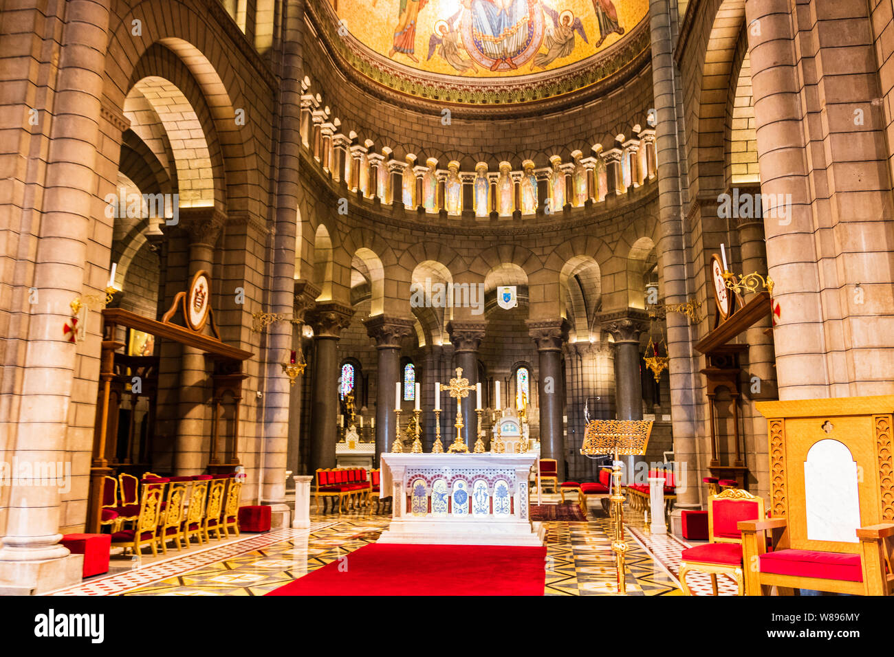 Monte Carlo, Monaco – 2019. Saint Nicholas Cathedral interior in Monte Carlo, Monaco Stock Photo ...