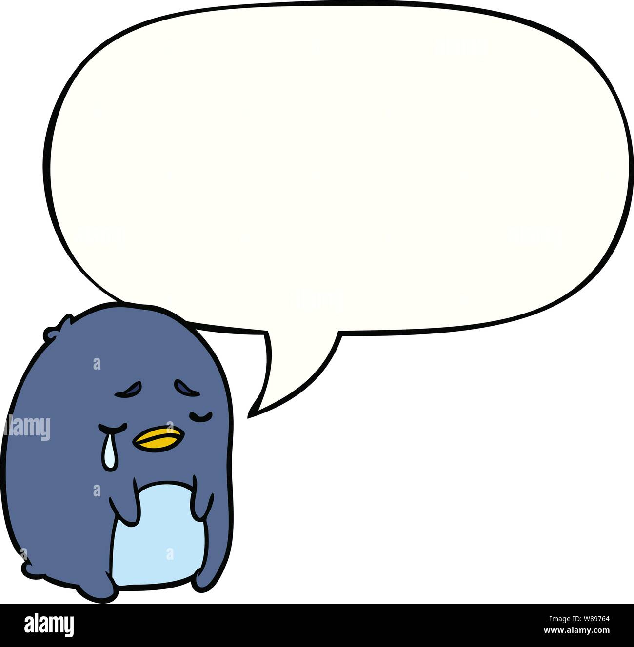 cartoon crying penguin with speech bubble Stock Vector Image & Art - Alamy