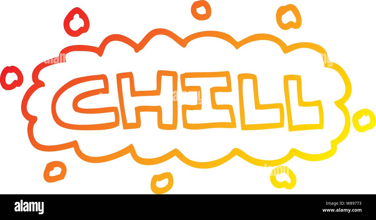 warm gradient line drawing of a cartoon chill symbol Stock Vector Image ...