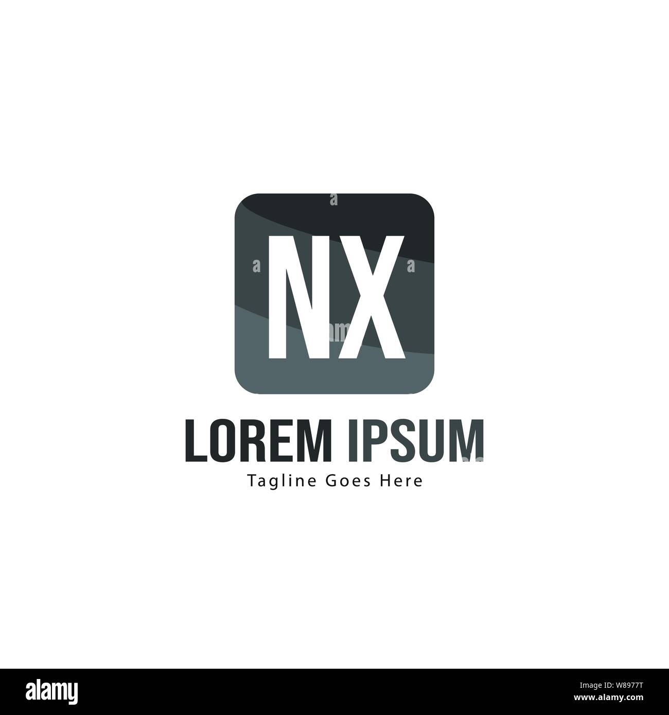 Initial NX logo template with modern frame. Minimalist NX letter logo ...