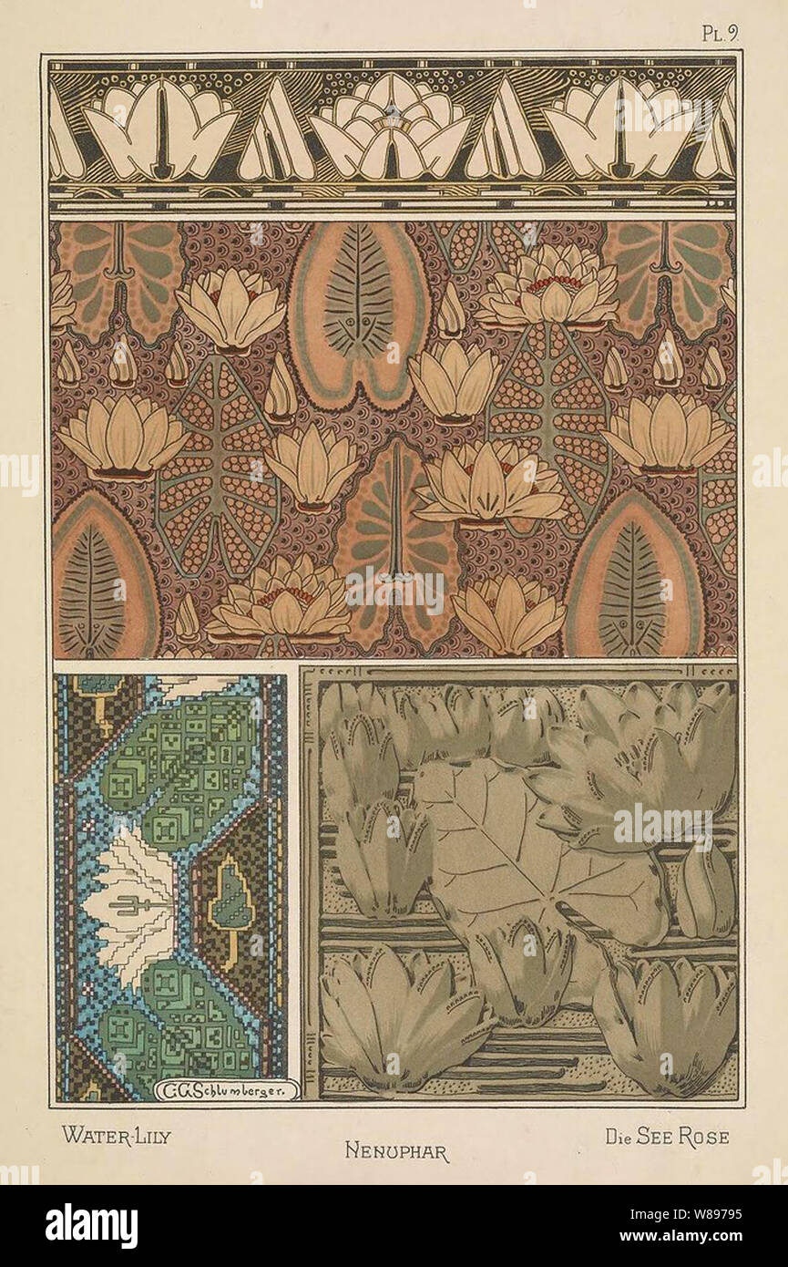 Art Nouveau style patterns sheet artwork Stock Photo - Alamy
