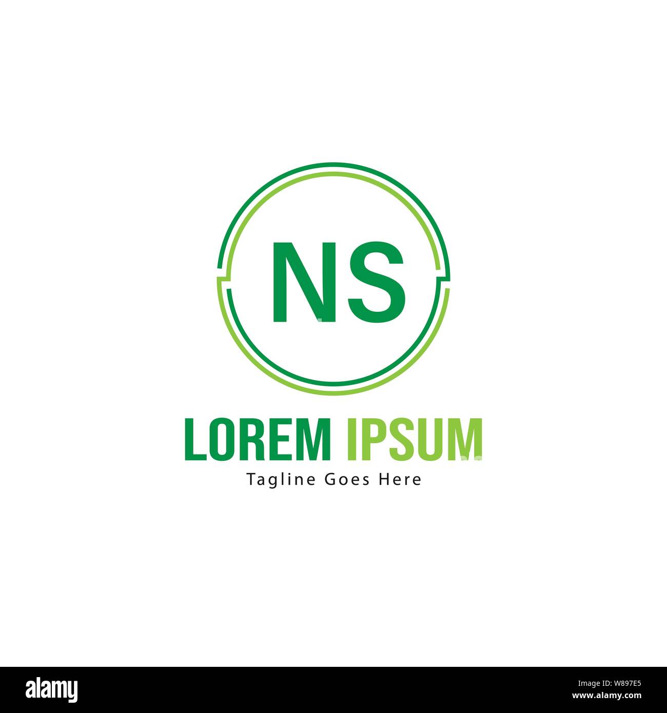 Initial NS logo template with modern frame. Minimalist NS letter logo ...