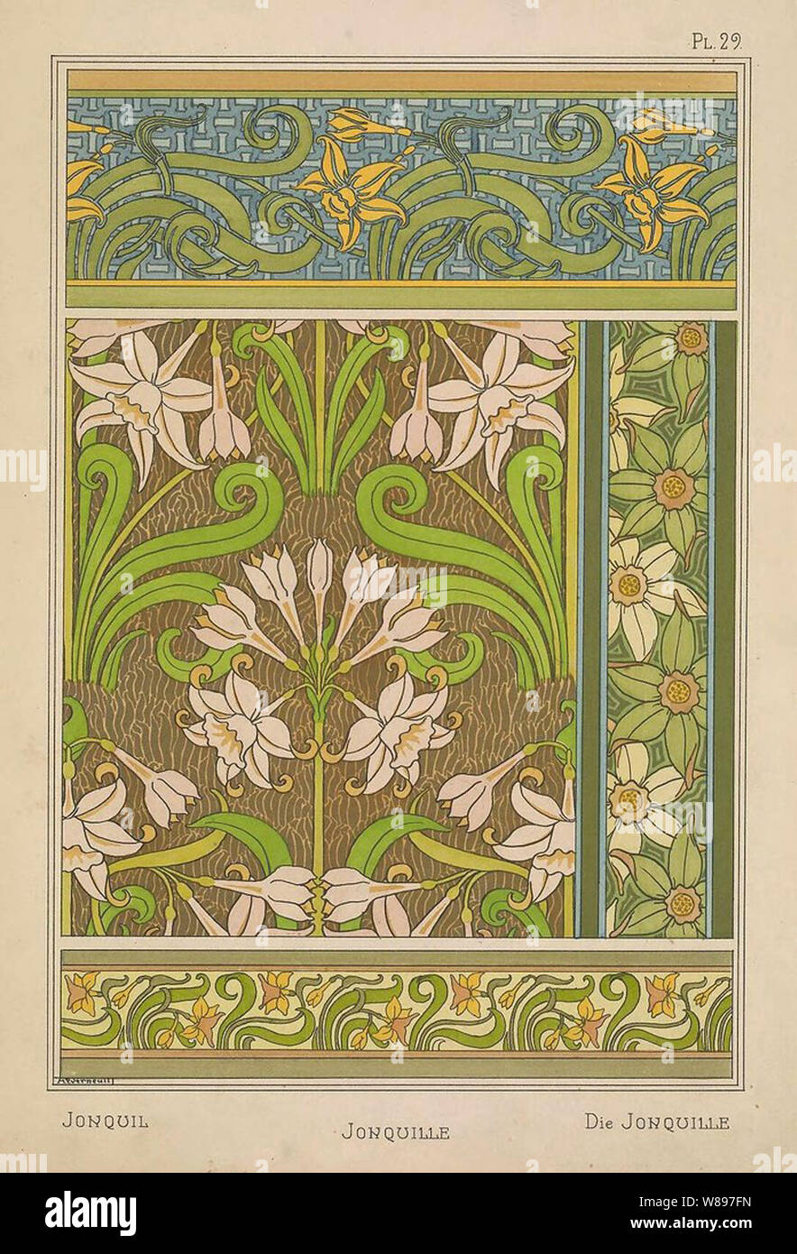 Art Nouveau style patterns sheet artwork Stock Photo - Alamy
